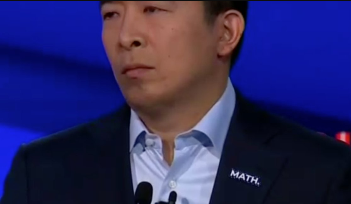 Andrew Yang horrifies Dem debate with white supremacist 'math' pin ...