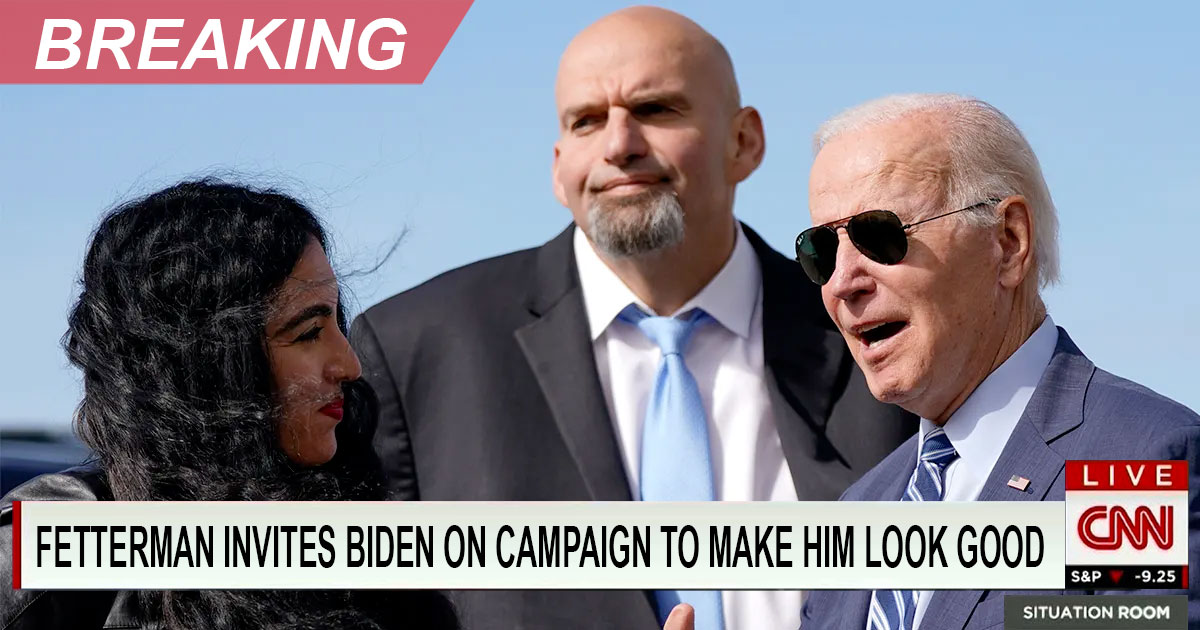 BREAKING: Fetterman invites Biden on campaign trail to make him look ...