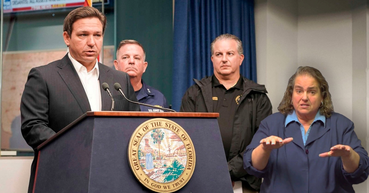 Deaf signer deliberately misquotes DeSantis: 'Hurricanes make me super ...