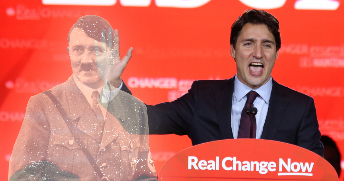 Justin Trudeau adds Hologram Adolf Hitler to campaign trail • Genesius ...